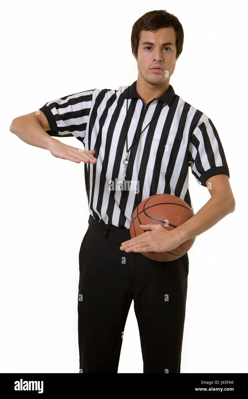referee sport basketball man stripes stripe guy sign signal career hand ...
