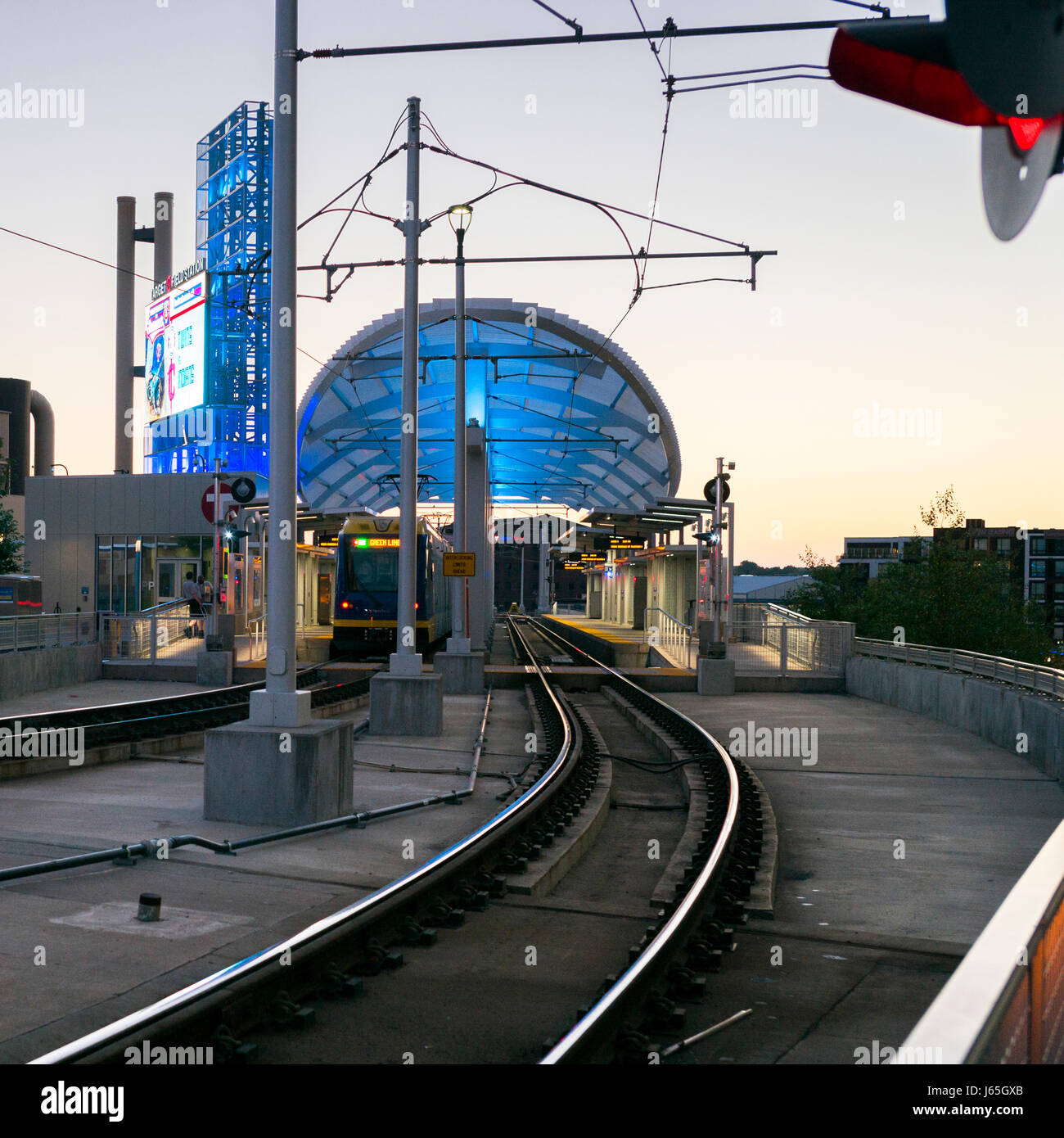Railway station in Minneapolis, Hennepin County, Minnesota, USA Stock ...