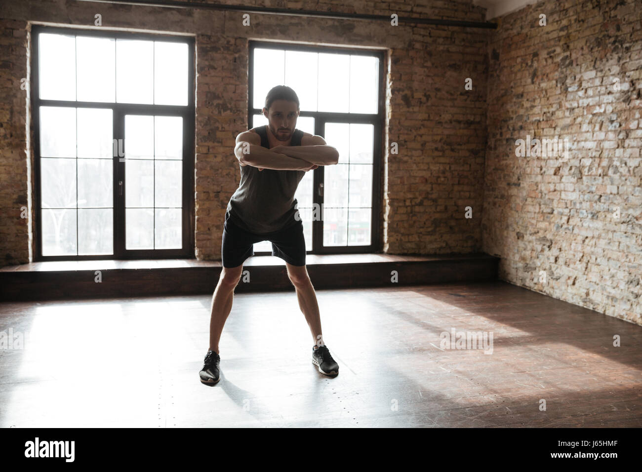 Male hand doing stretching in hi-res stock photography and images - Alamy