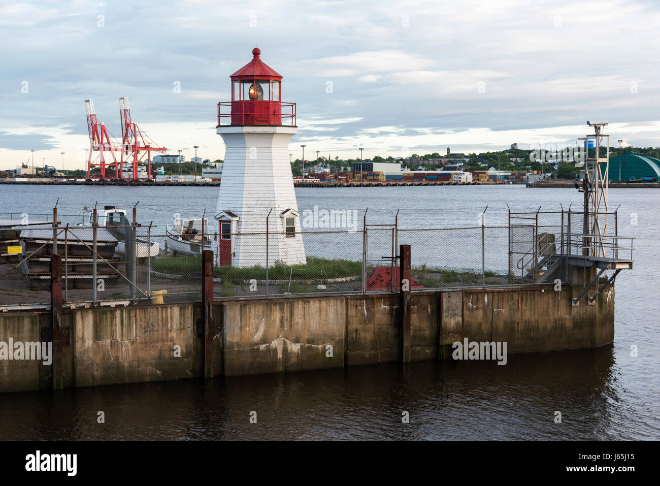 Lighthouse at harbor, Saint John, New Brunswick, Canada Stock Photo - Alamy