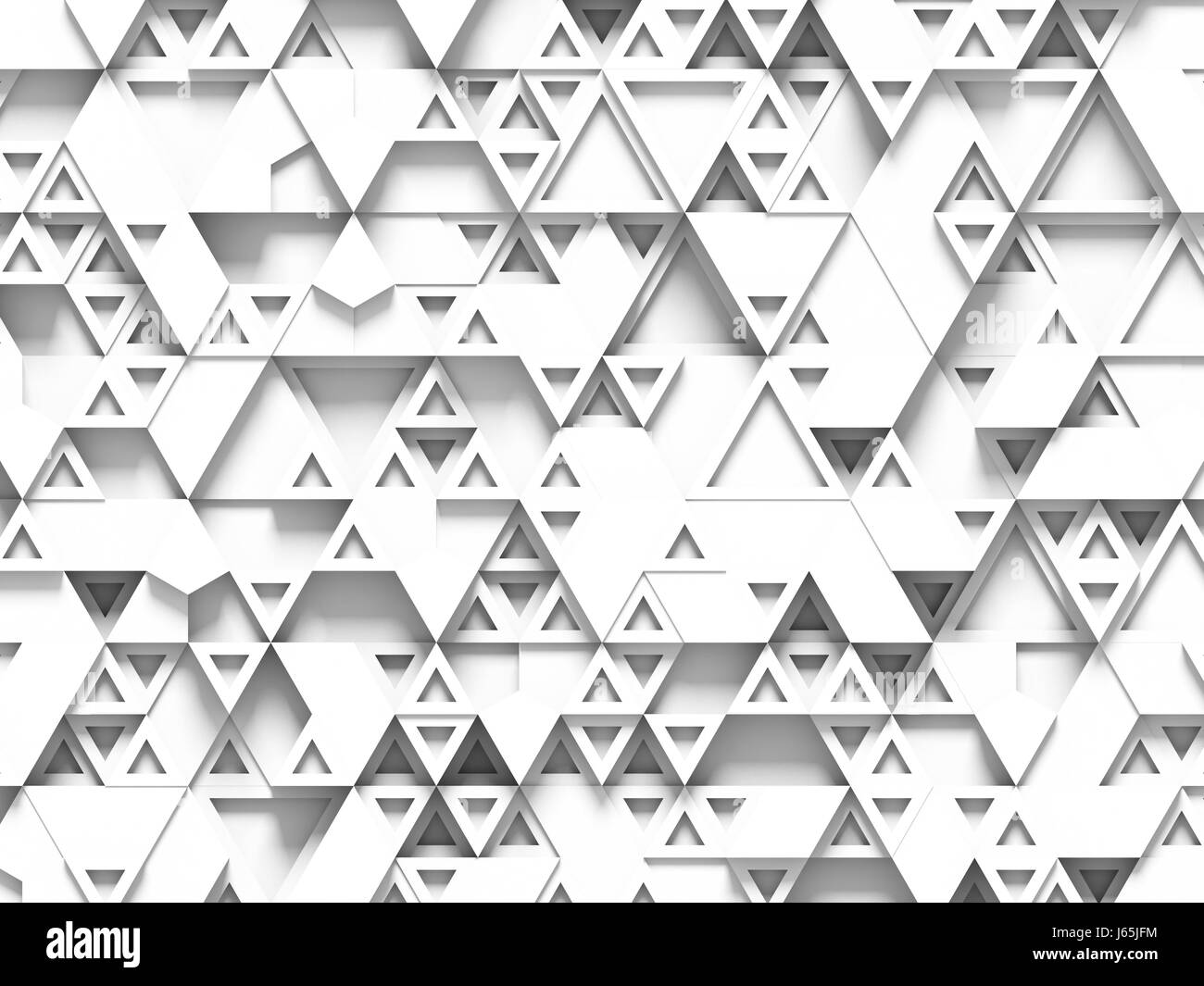 equilateral triangles - white abstract background with shadows - 3d ...