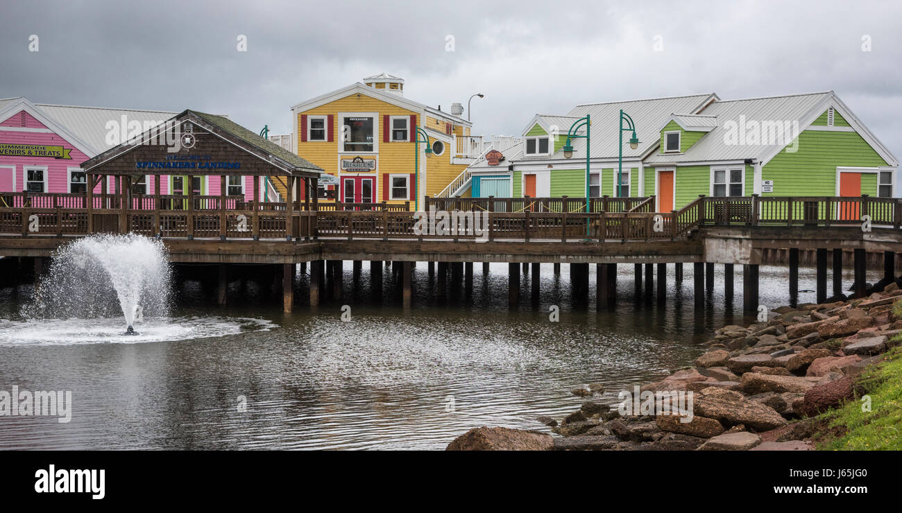 Colourful buildings in Spinnakers Landing, Summerside, Prince Edward Island, Canada Stock Photo ...