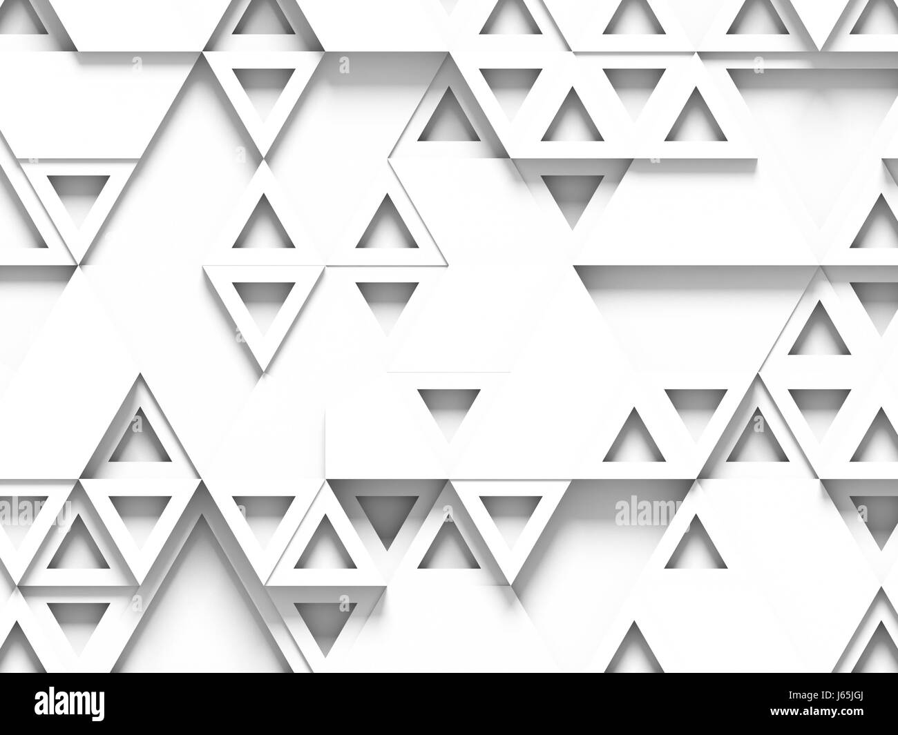 equilateral triangles - white abstract background with shadows - 3d ...