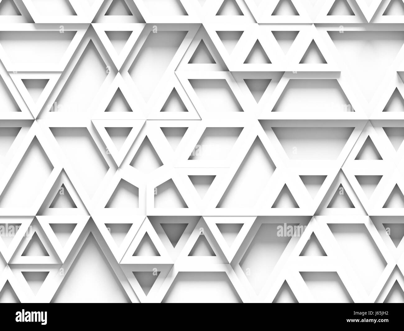 equilateral triangles - white abstract background with shadows - 3d ...