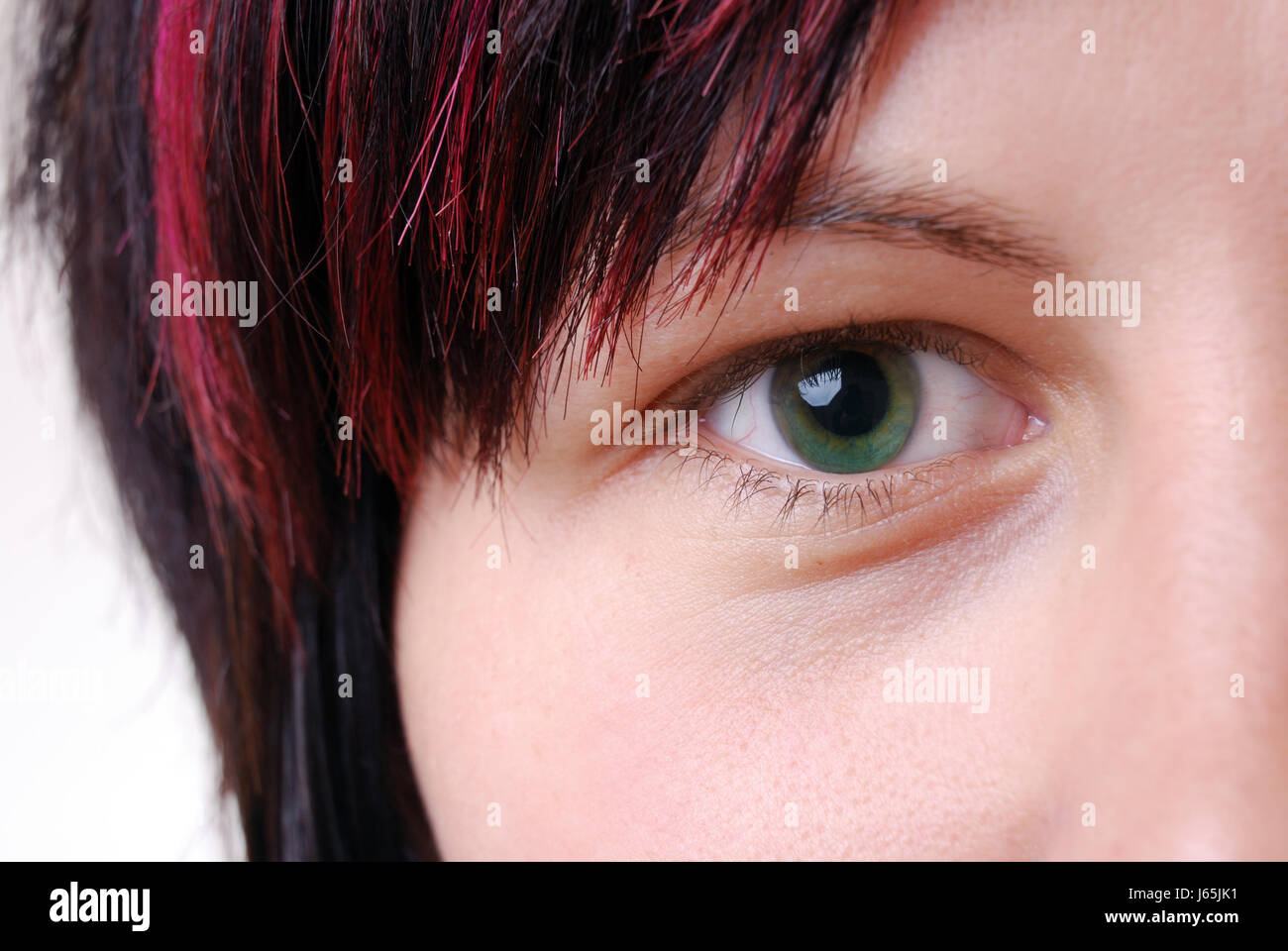 woman closeup green face eye organ look glancing see view looking ...