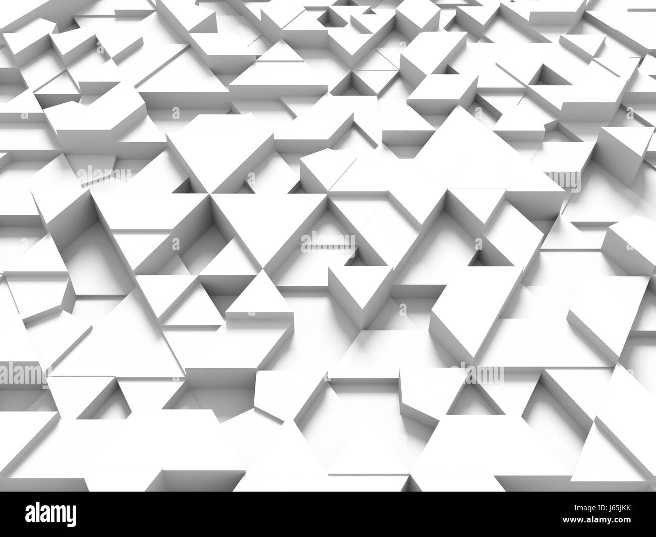 equilateral triangles - white abstract background with shadows - 3d ...