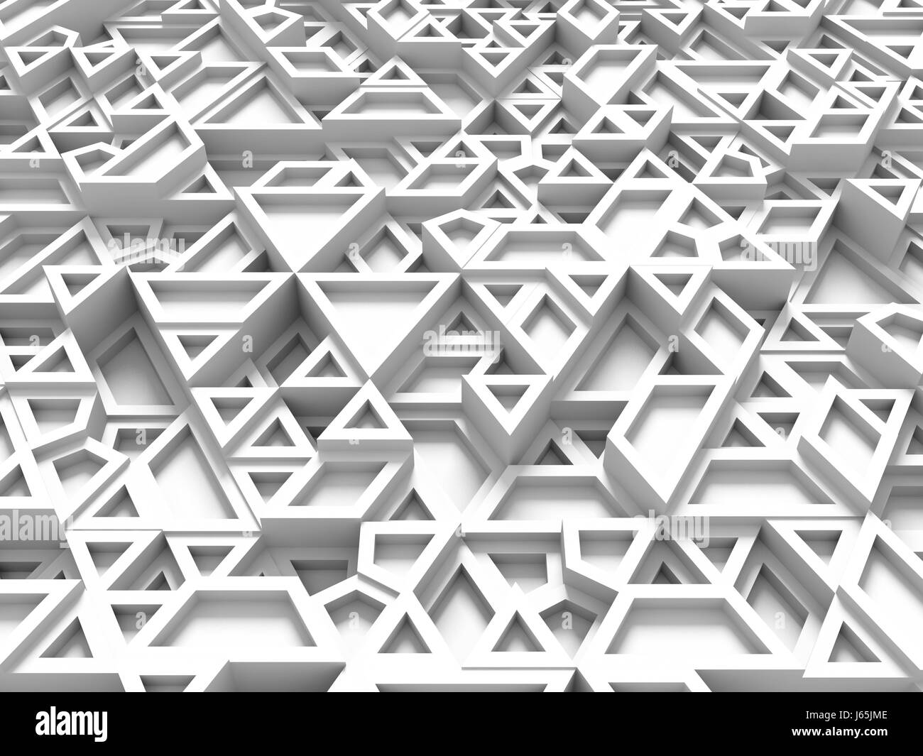 equilateral triangles - white abstract background with shadows - 3d ...