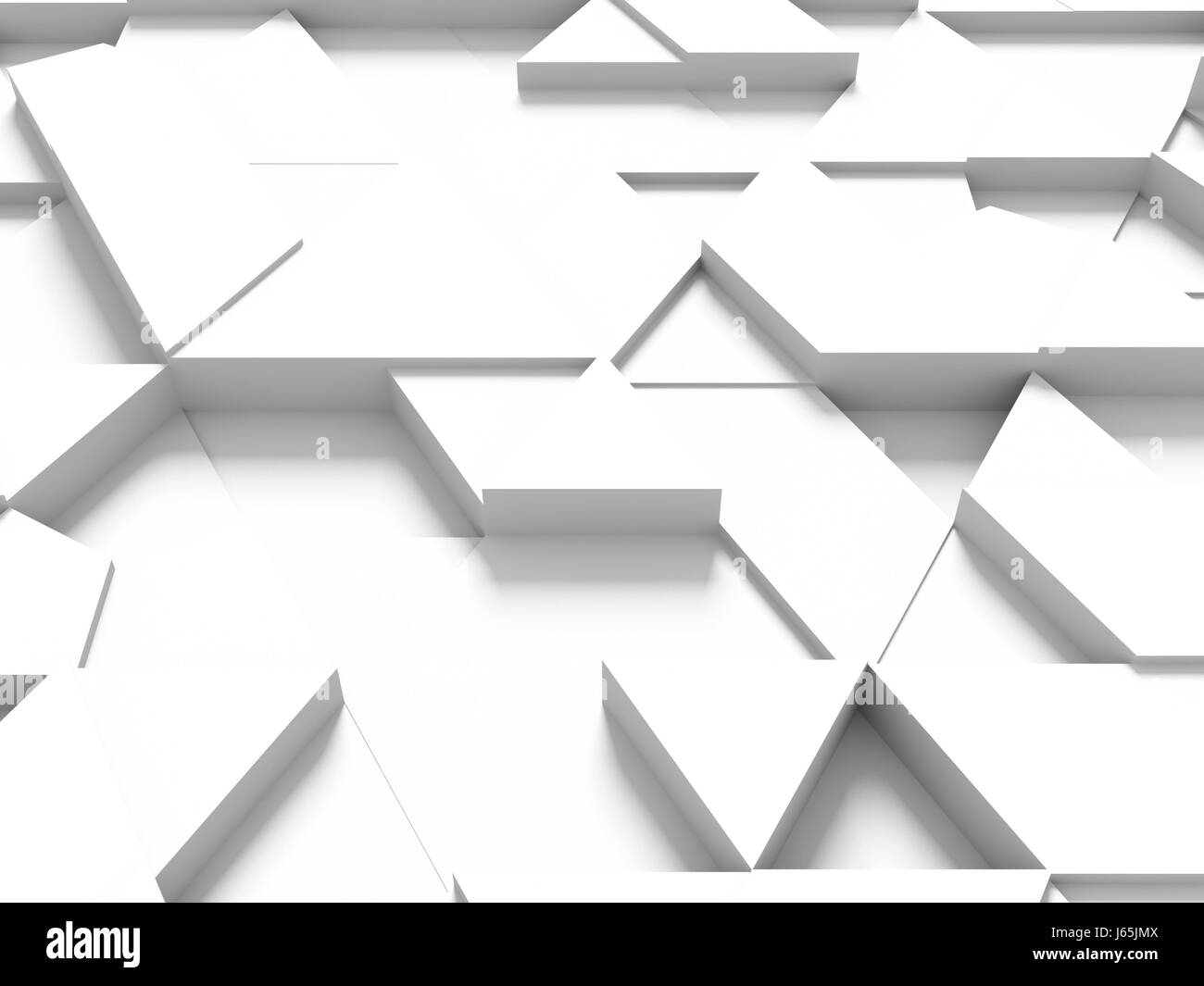 equilateral triangles - white abstract background with shadows - 3d ...
