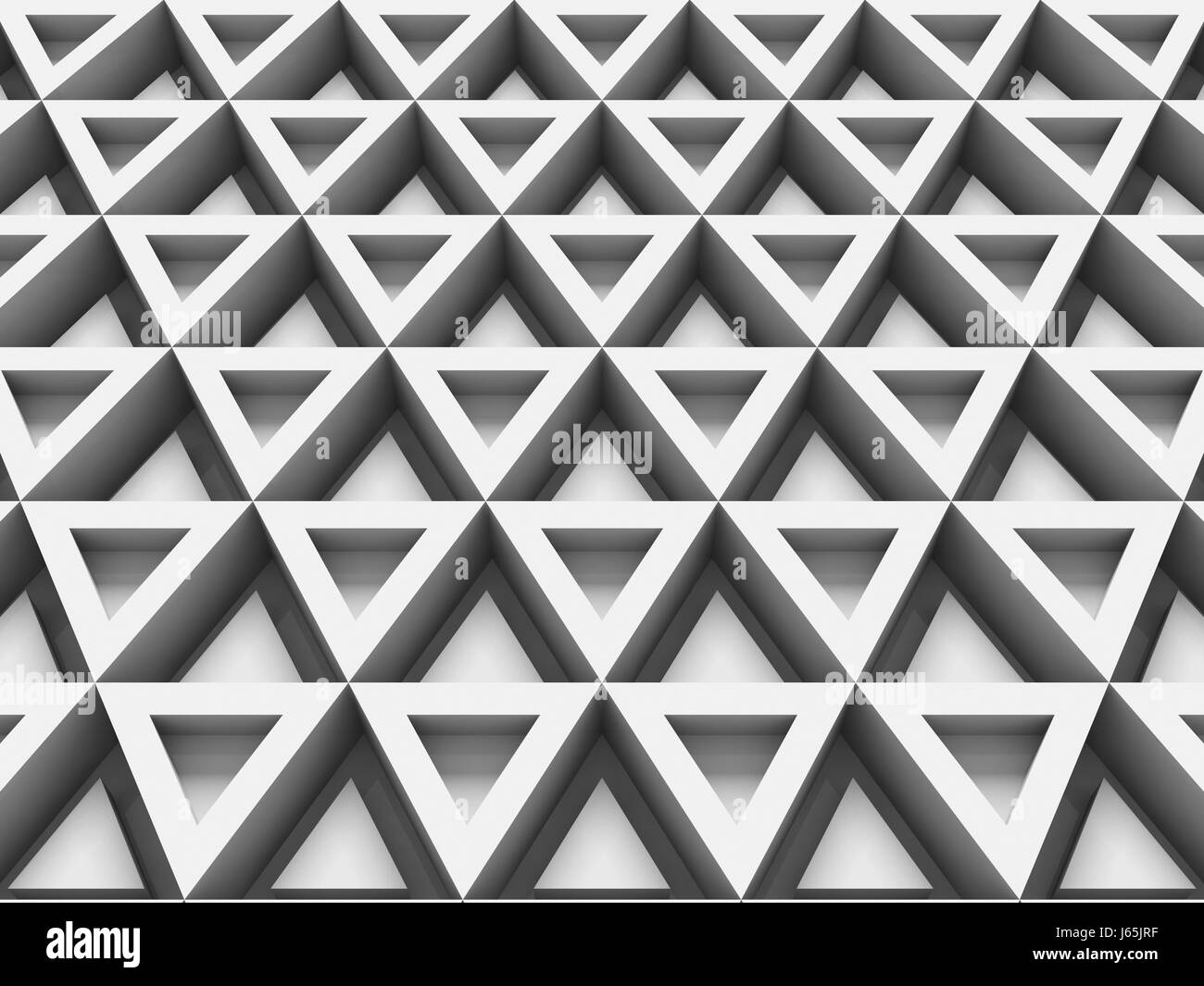 equilateral triangles - white abstract background with shadows - 3d ...