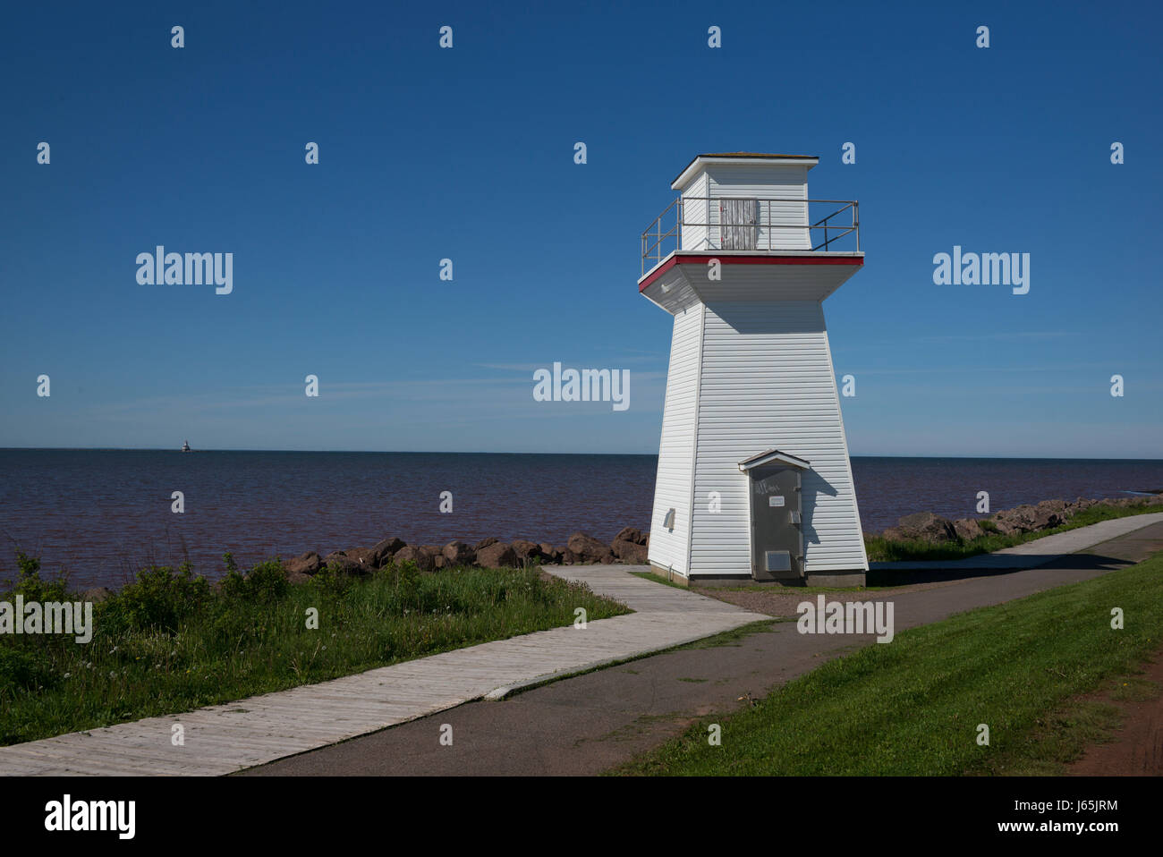 Lighthouse at coast, Summerside, Prince Edward Island, Canada Stock ...