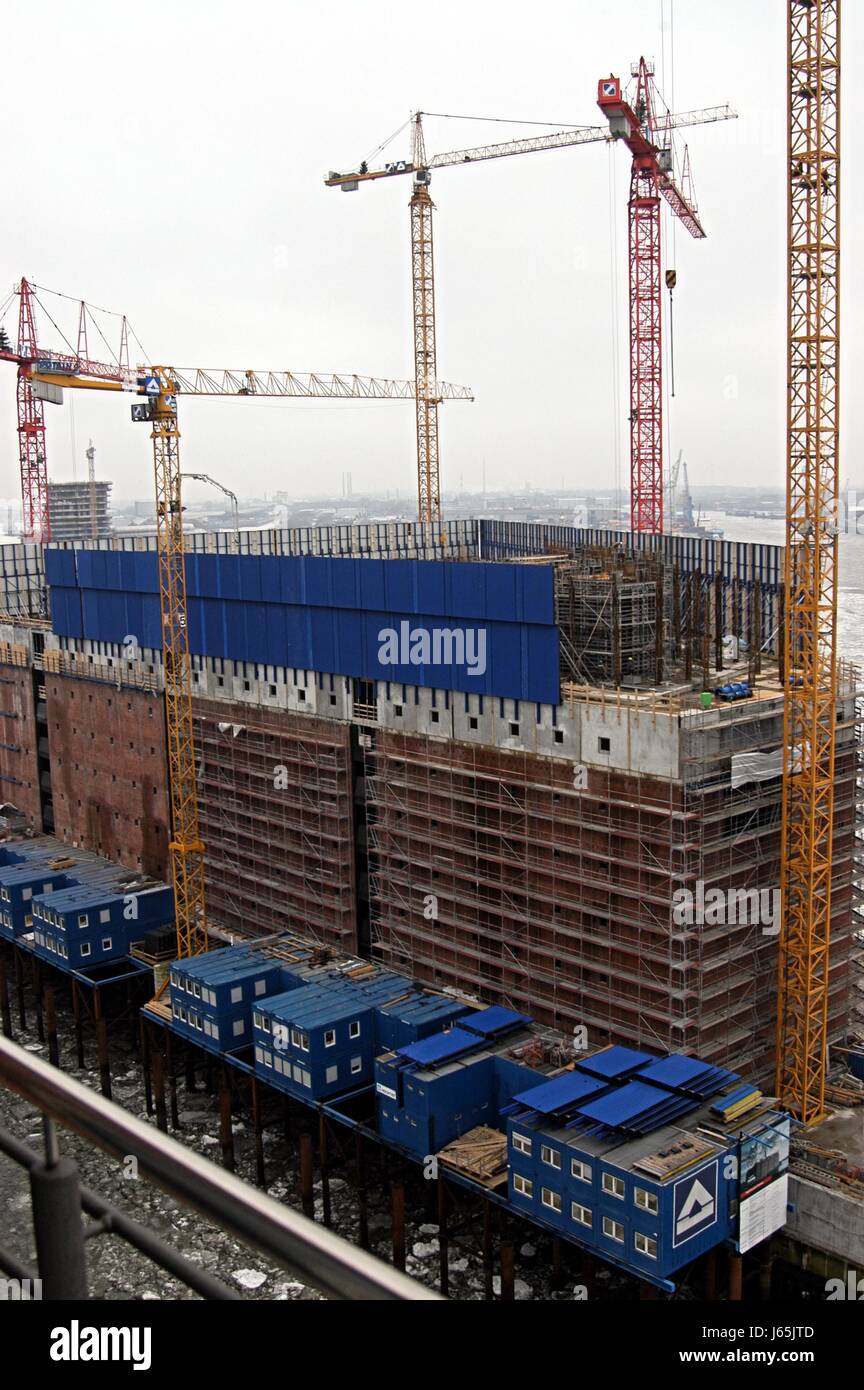 opera hamburg elbe construction site scaffold scaffolding building ...