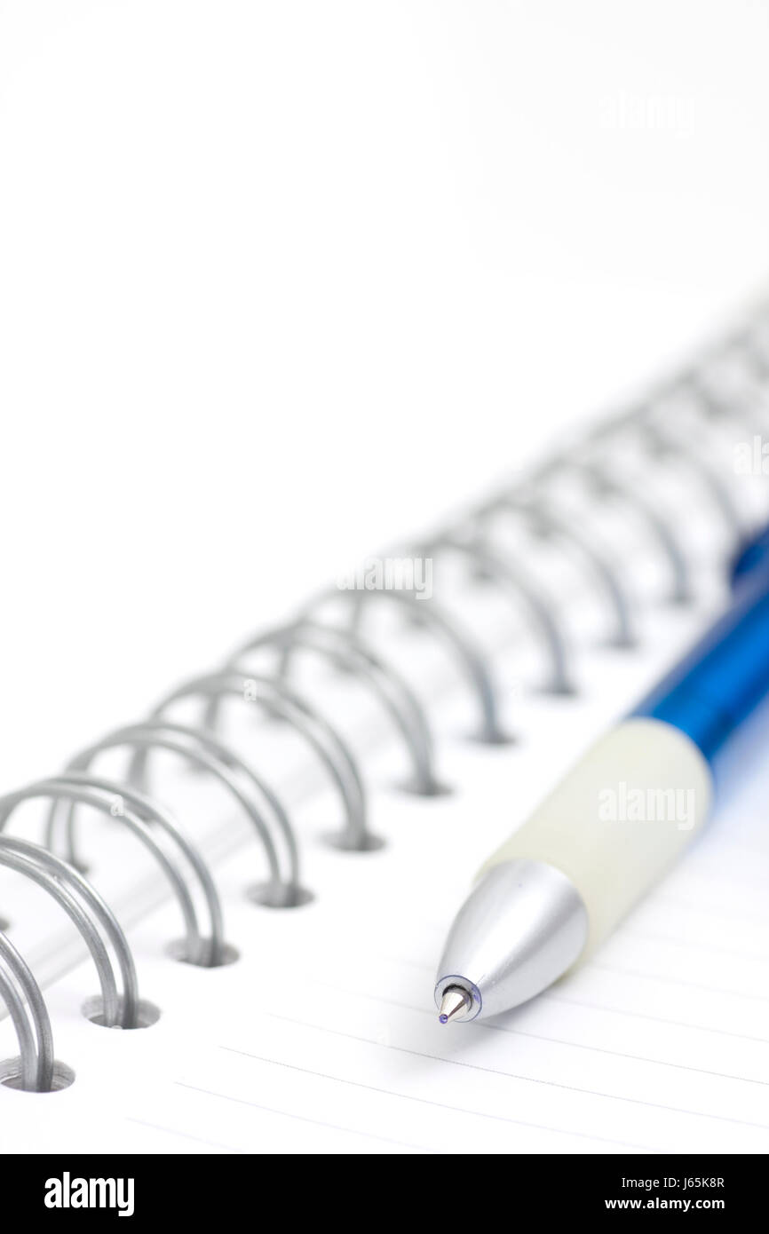 blue spiral notebook notepad sheet of paper paper pen style pencil blue ...