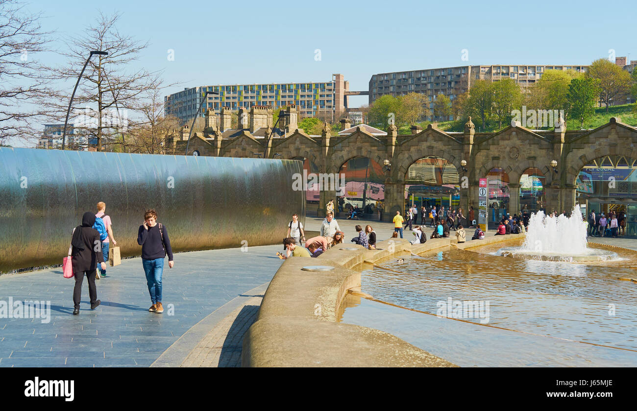 Water feature city sculpture sheffield hi-res stock photography and ...