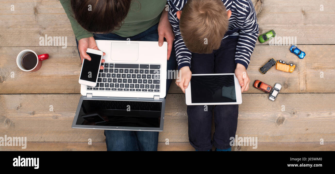 modern digital family header mockup Stock Photo - Alamy