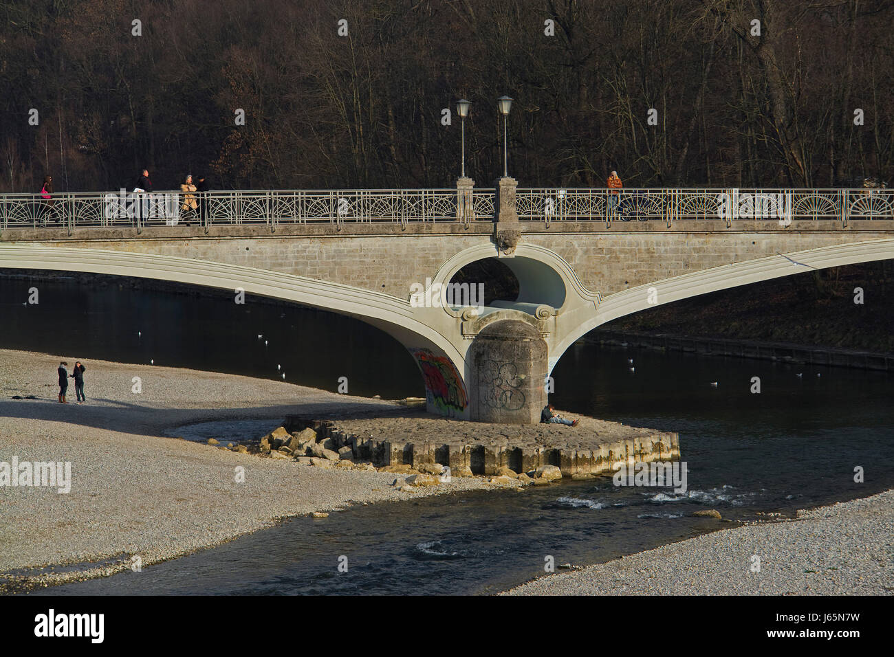 bridge bavaria munich germany german federal republic river water ...