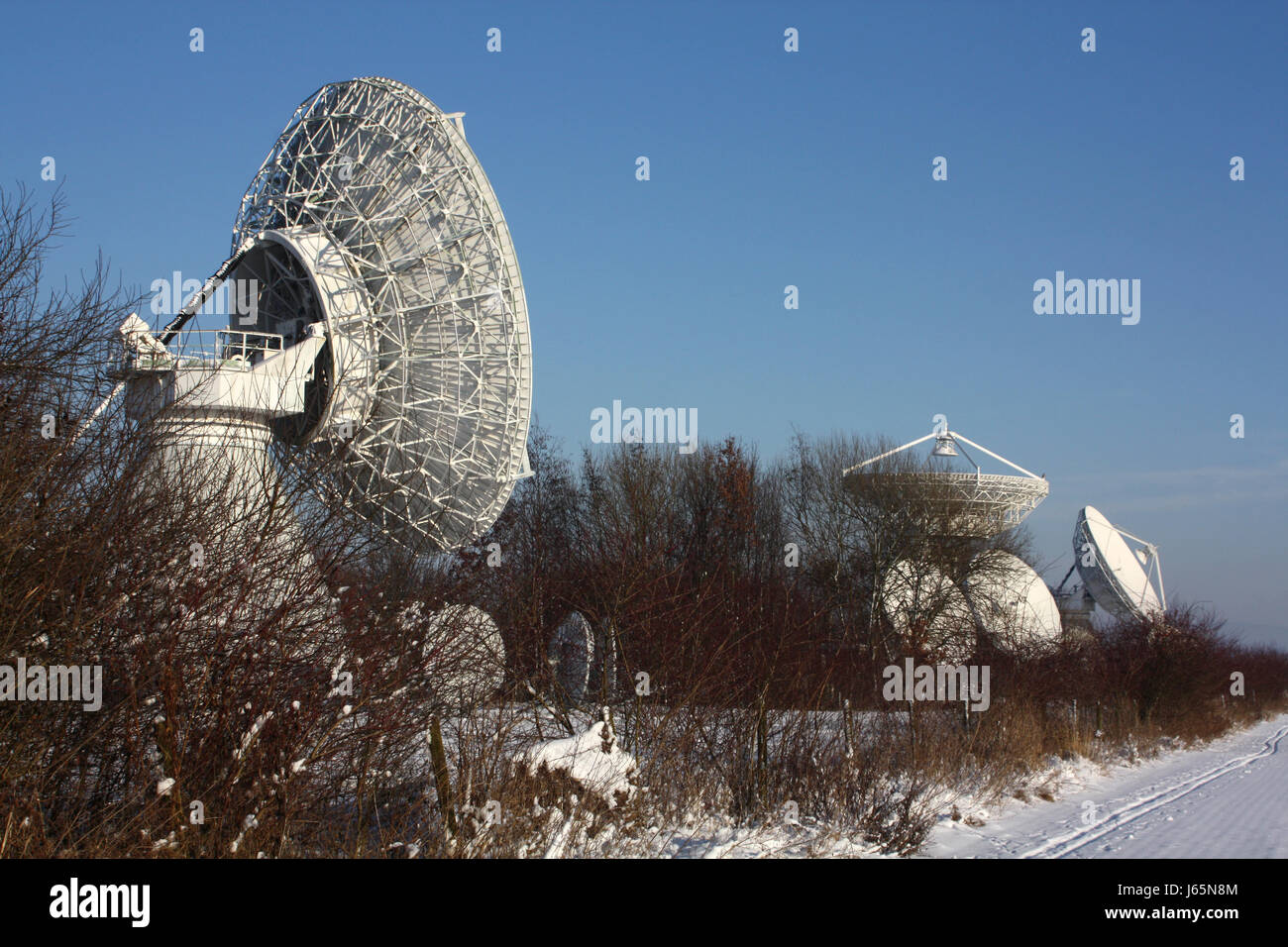 The parabolic antenna of the satellite earth station hi-res stock ...