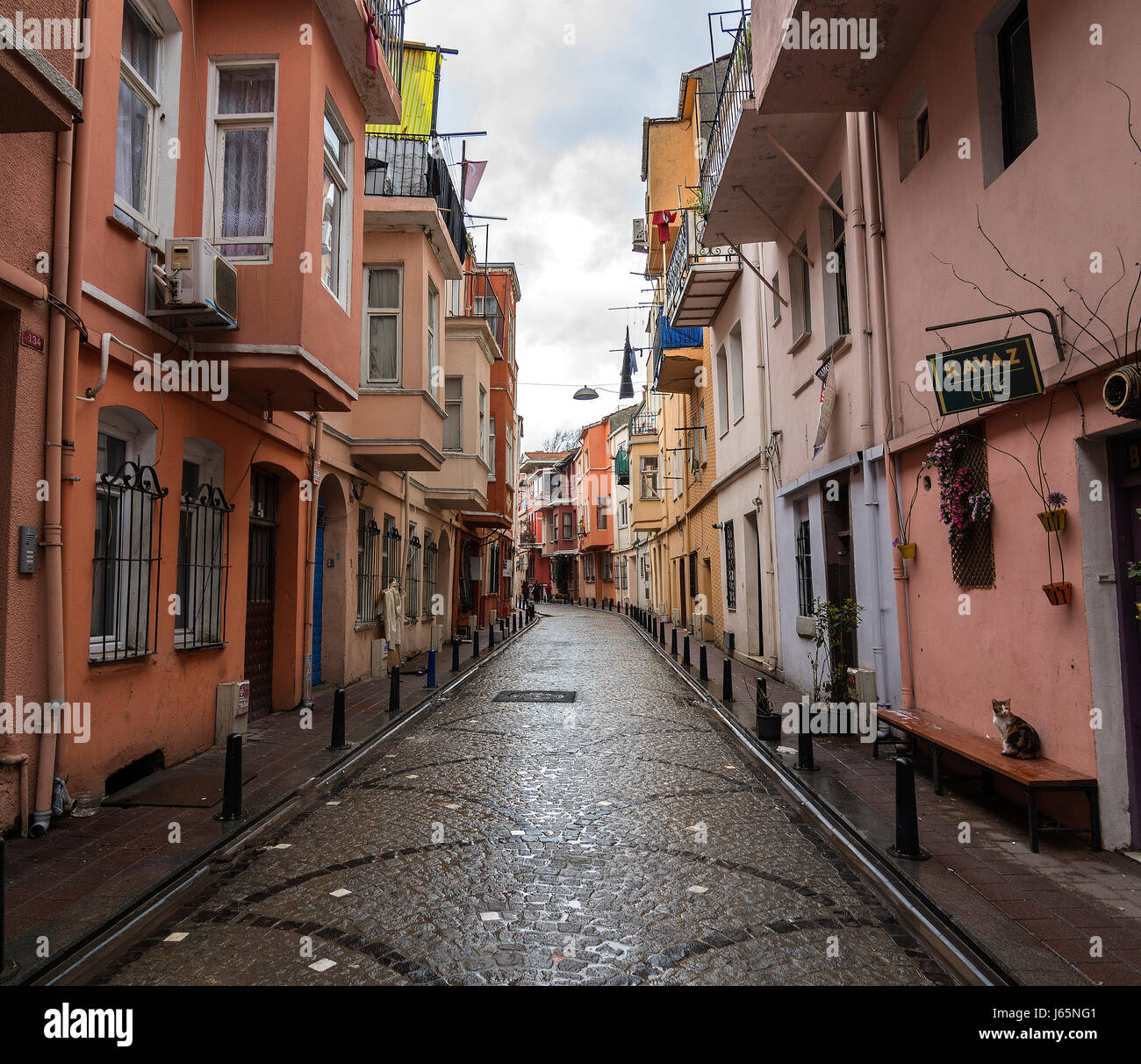 Historic Balat old houses Stock Photo - Alamy