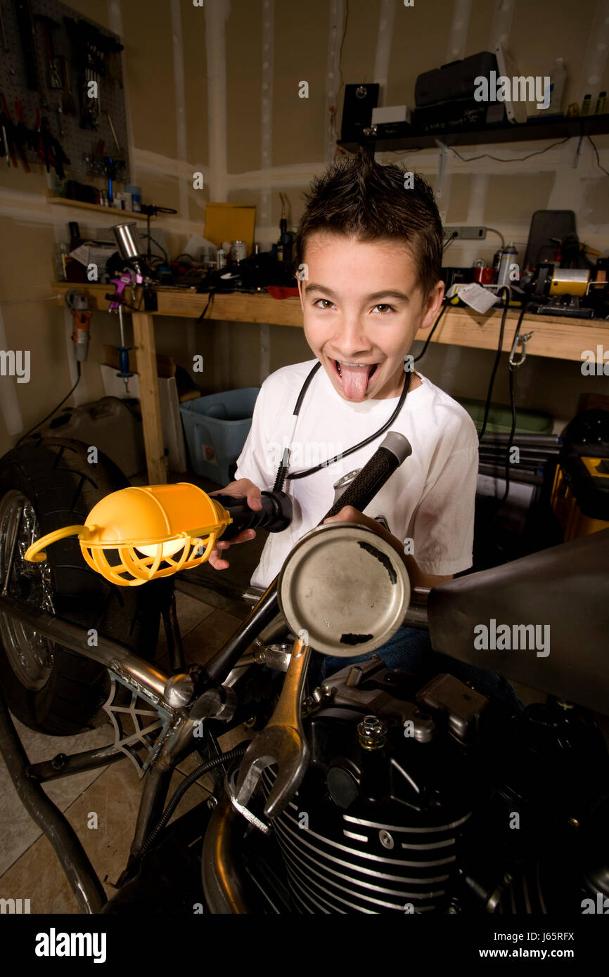 tool male masculine mechanic garage kid motorcycle motorbike boy lad ...