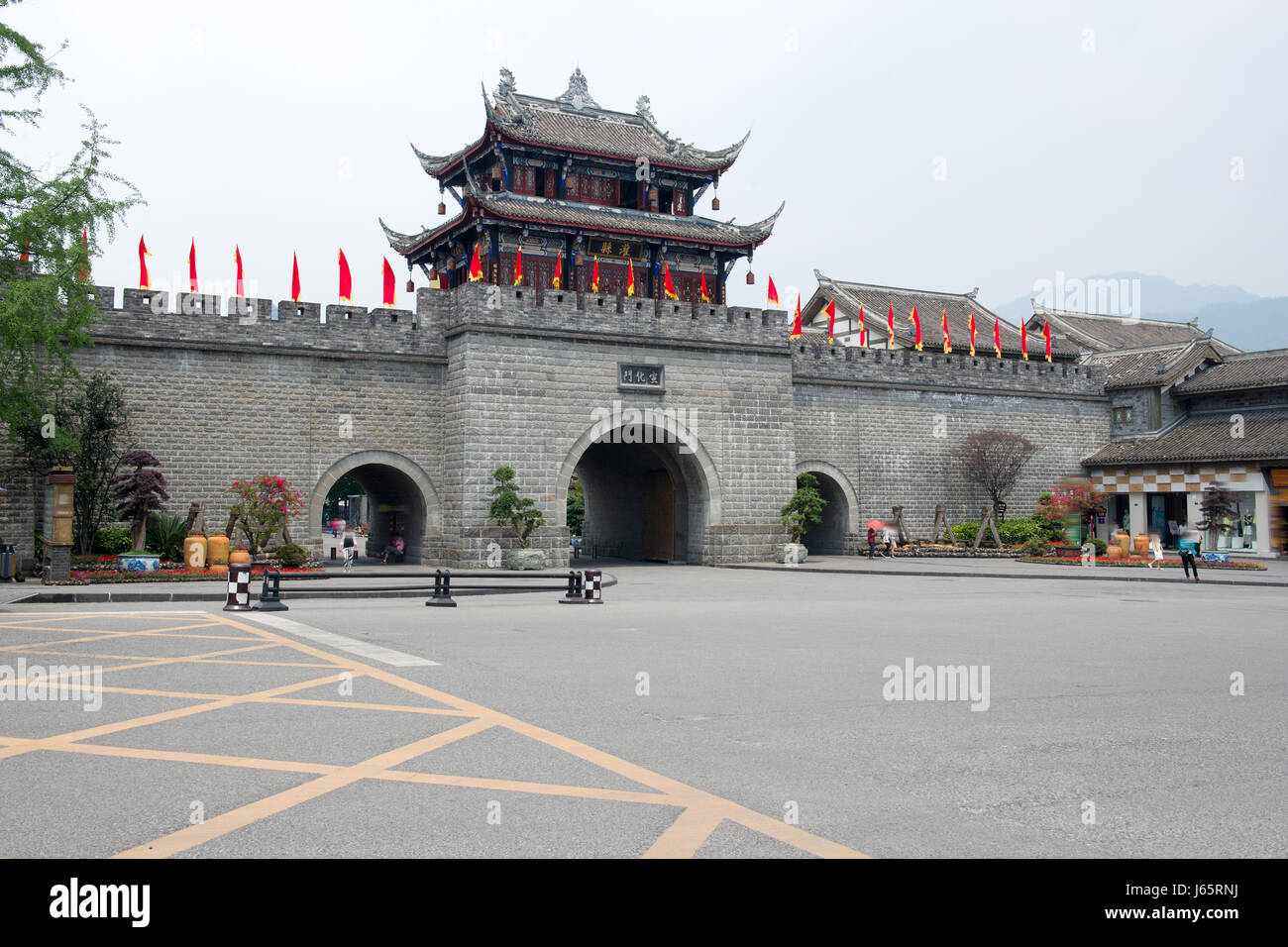 Xuanhua gate of Dujiangyan in Chengdu,Sichuan Province,China Stock ...