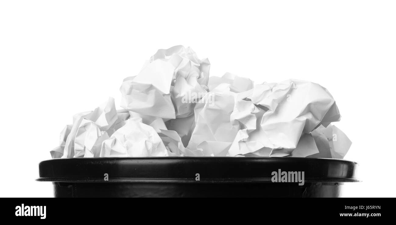 trash dustbin bin crumpled sheet of paper paper office object isolated ...