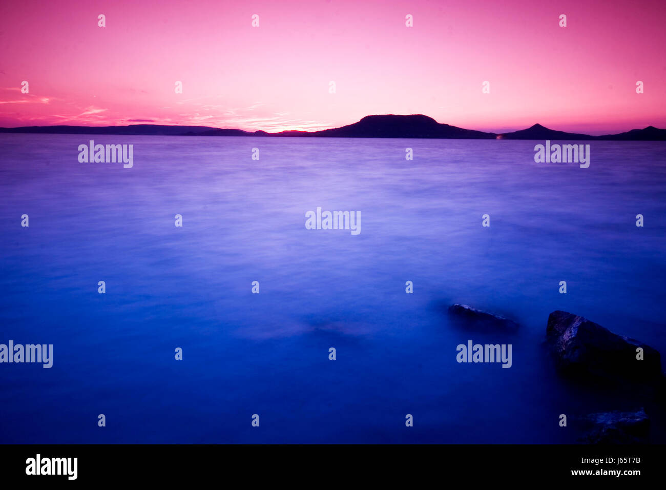 blue sunset summer summerly fresh water lake inland water water river ...