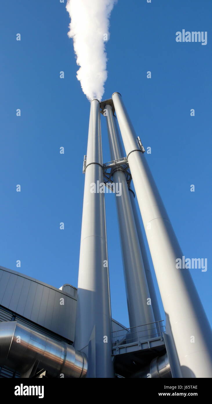 smoke smoking smokes fume power station high-grade steel smokestacks ...
