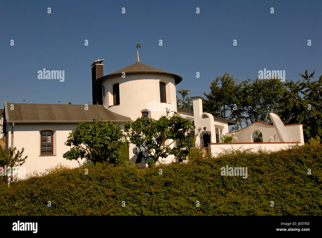 house building blue house building tower home dwelling house ...