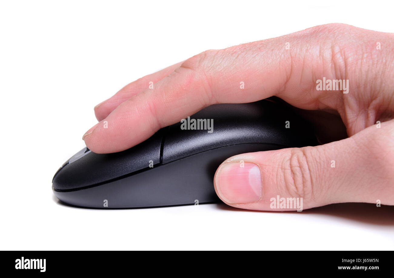 mouse computer mouse hand close office PC computers computer finger ...