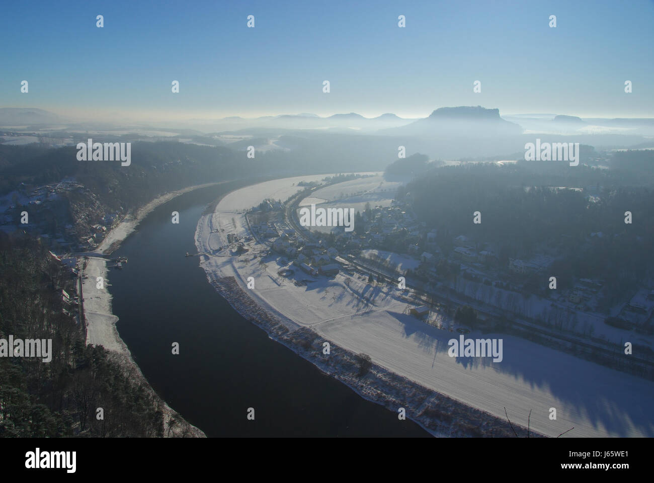 bastei elbblick upriver - bastei view on river elbe upriver 04 Stock ...