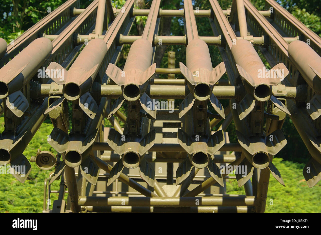 war rocket pitcher artillery old fight fighting green brown brownish ...