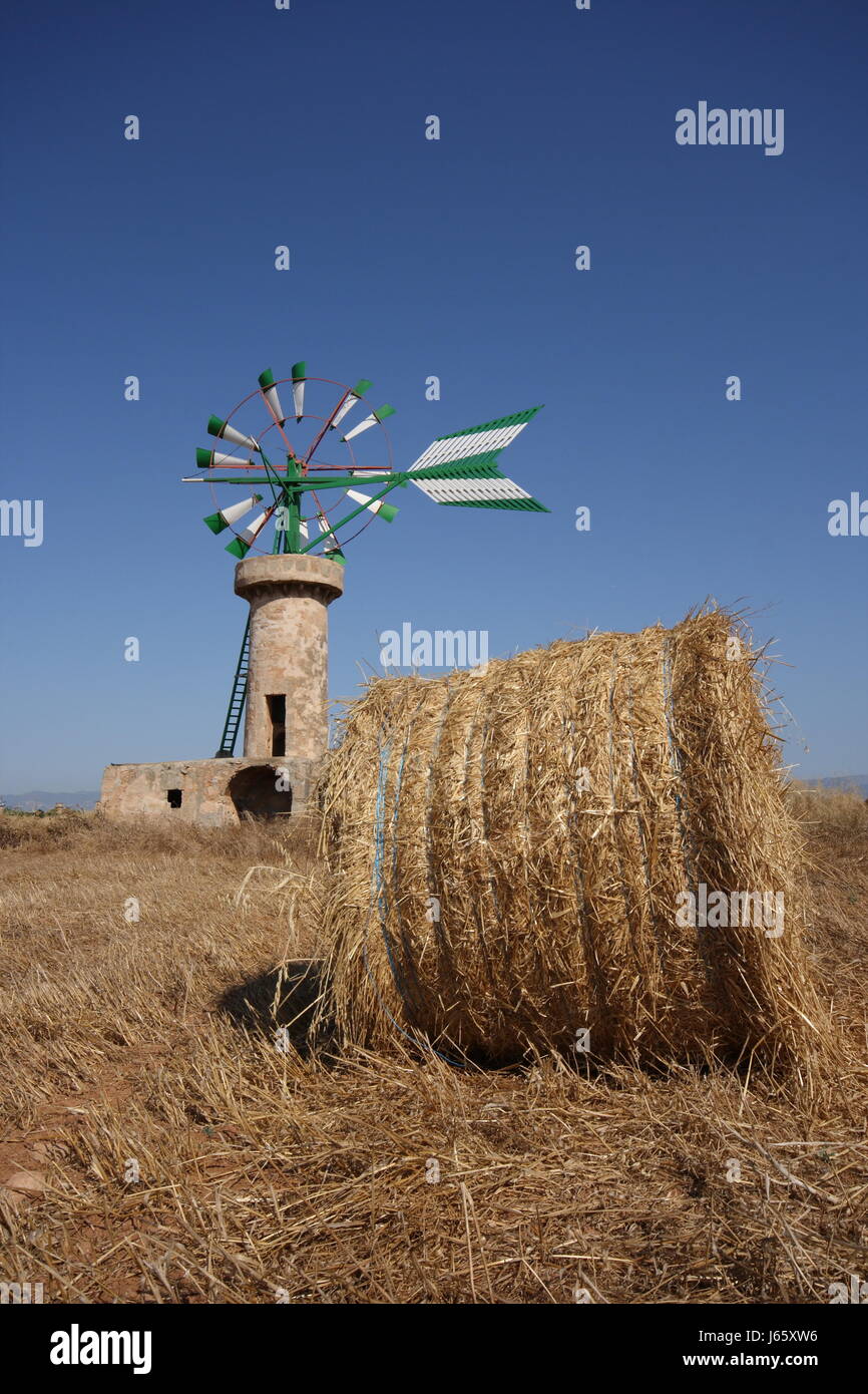 mallorca spain windmill wind energy straw ball pinwheel building ...