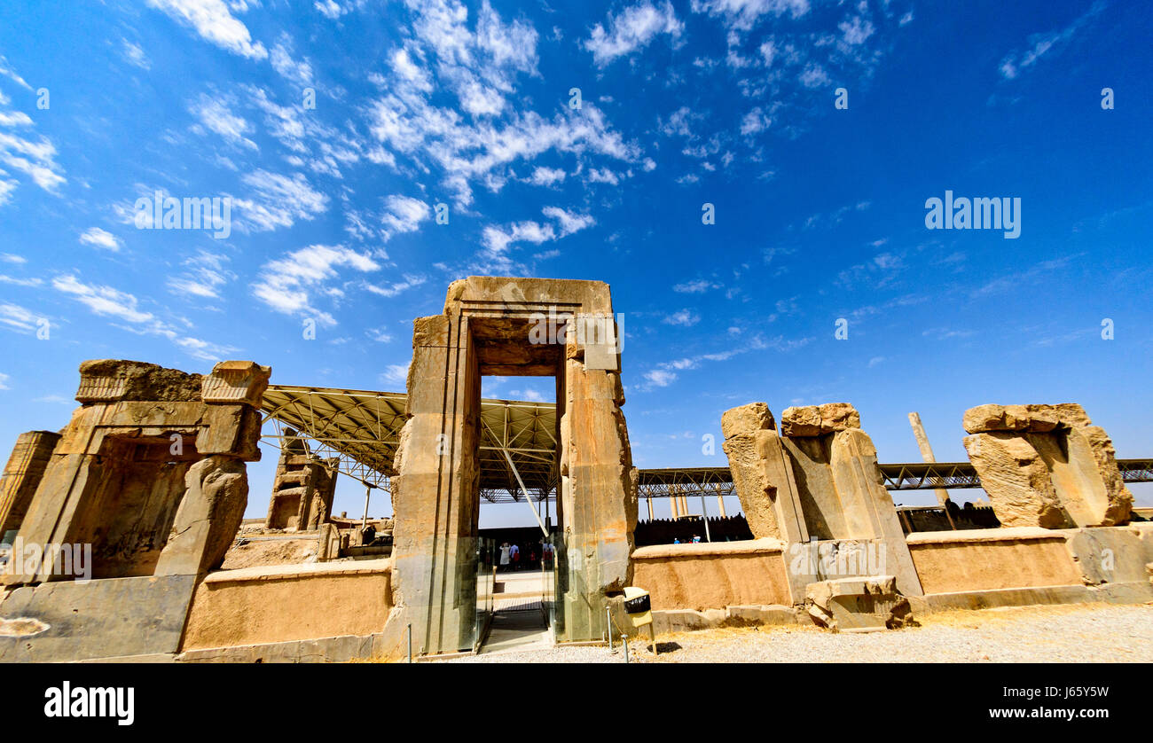 Ruins at Persepolis historical city in Shiraz, The construction of this ...
