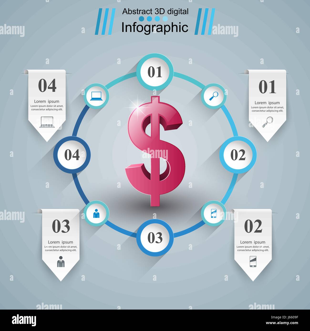 3D infographic design. Dollar icon Stock Vector Image & Art - Alamy