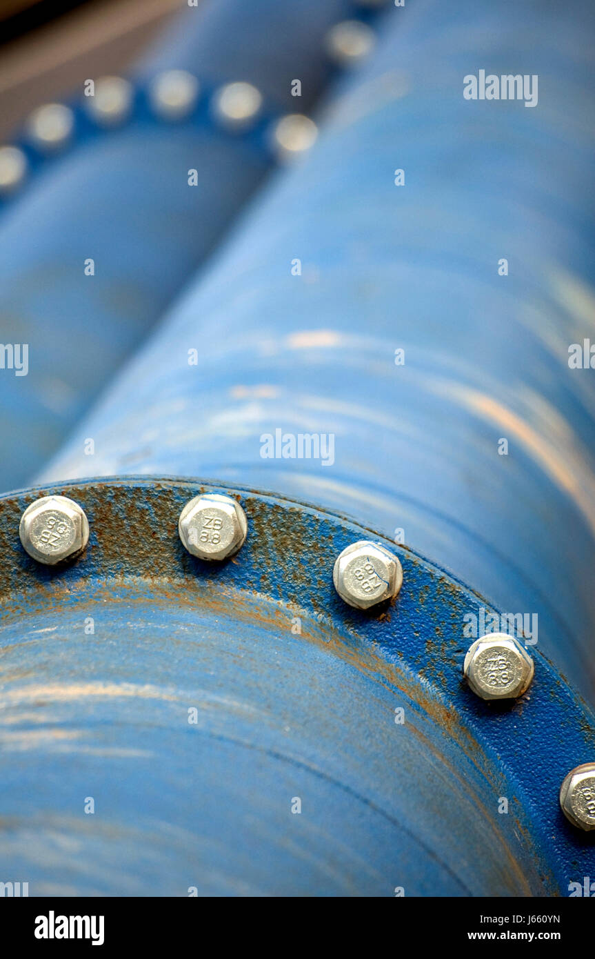 blue screws flange conduit screwed cable current conduction tube pipe ...