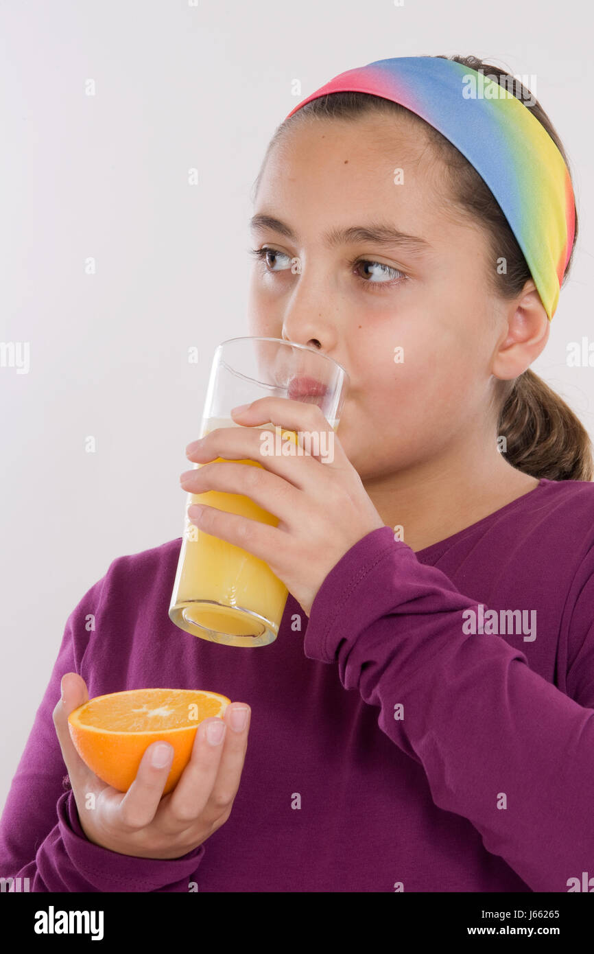 orange drink drinking bibs juice girl girls close humans human beings ...