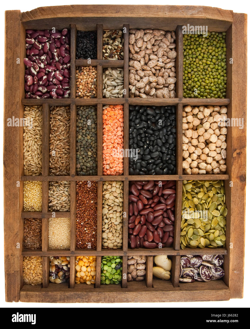 vintage beans box emblements seeds isolated navy green wood black ...