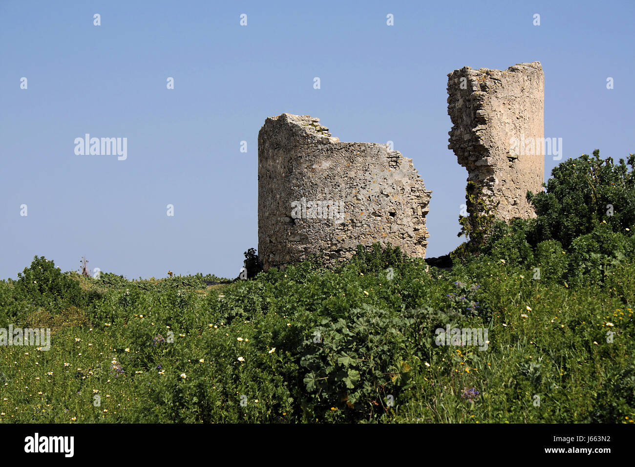 historical stone ruin watchtower roman rubble blue tower historical ...