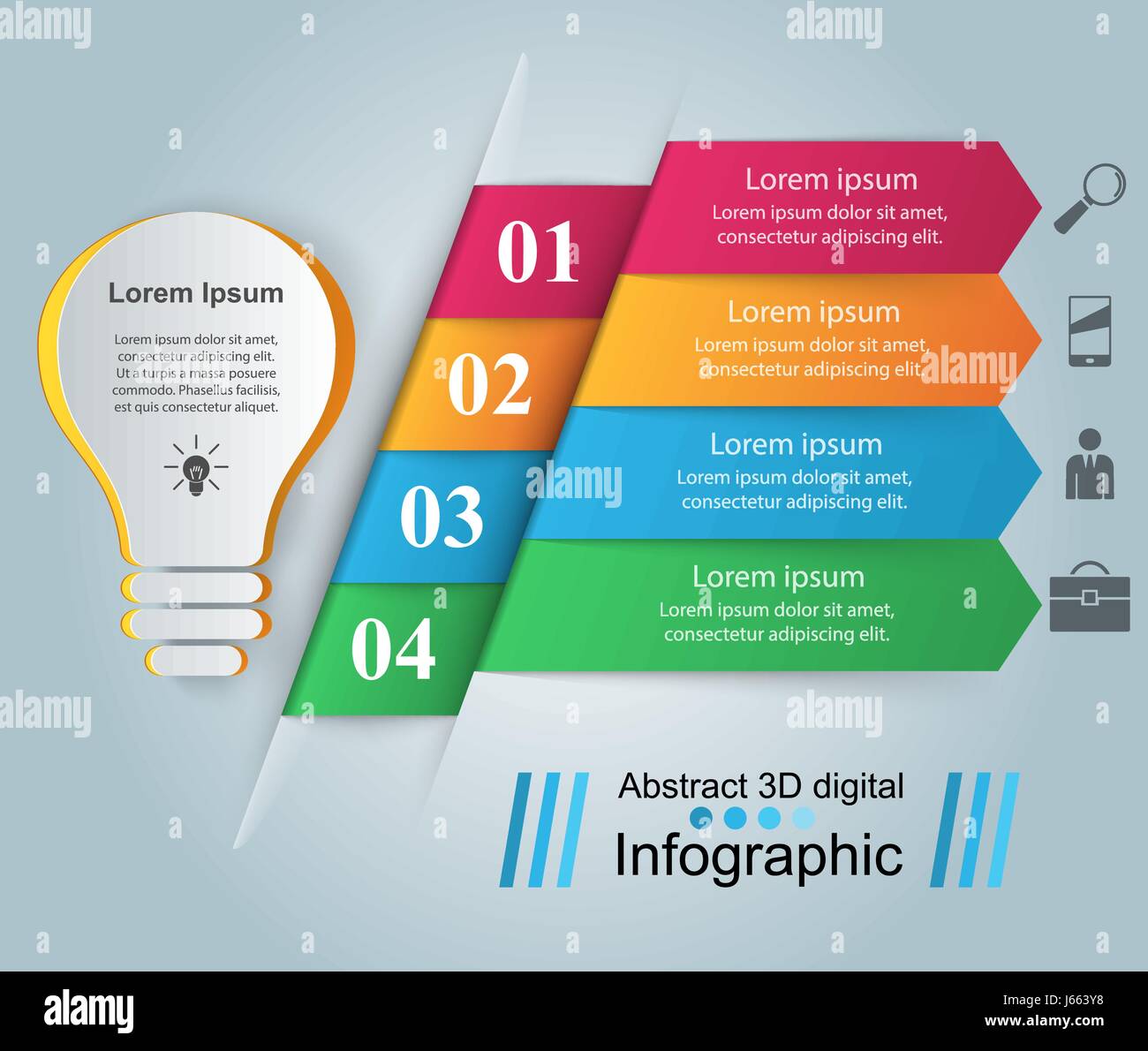 Infographic design. Bulb, Light icon Stock Vector Image & Art - Alamy