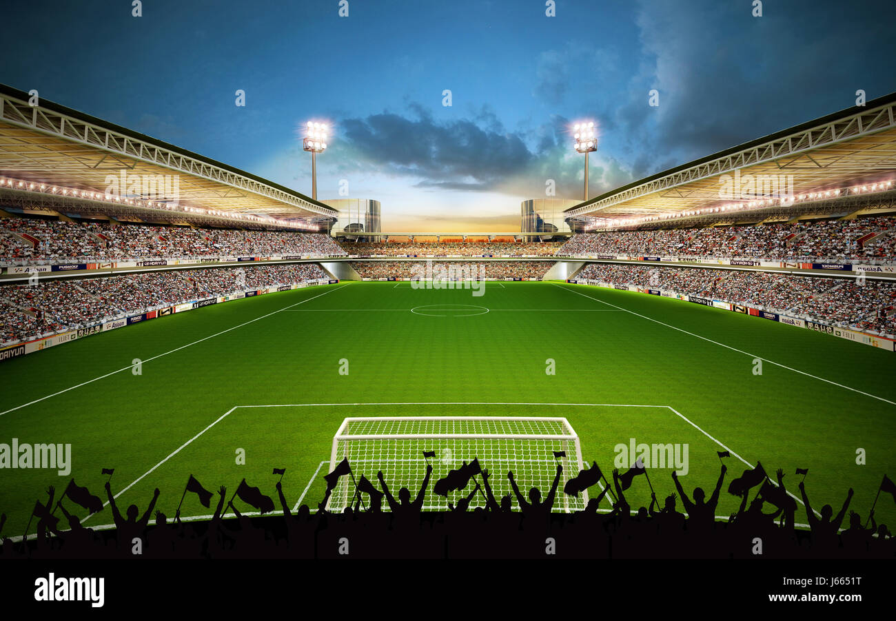 The football field Stock Photo - Alamy