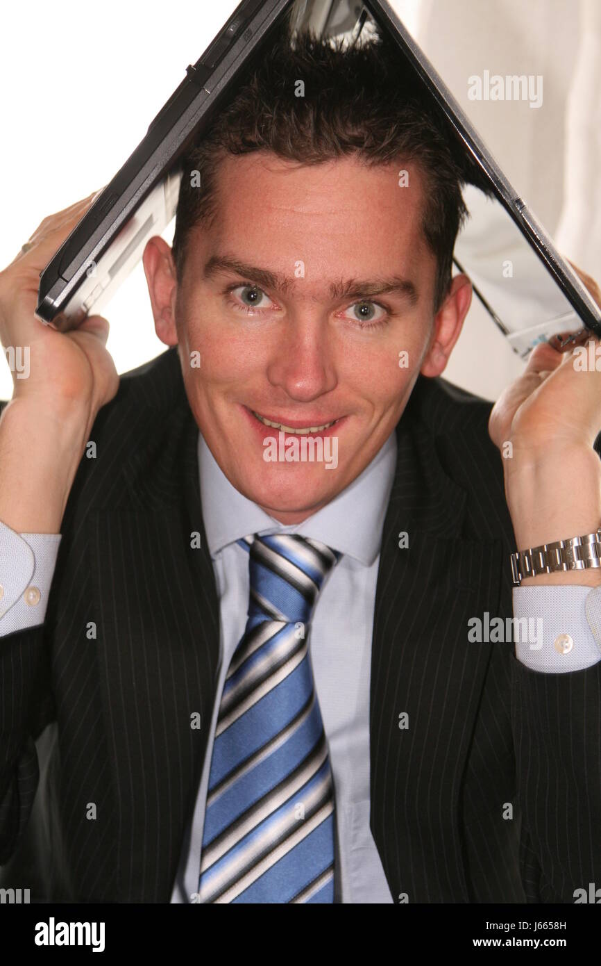 office friendly kind business man businessman rooftop head office ...