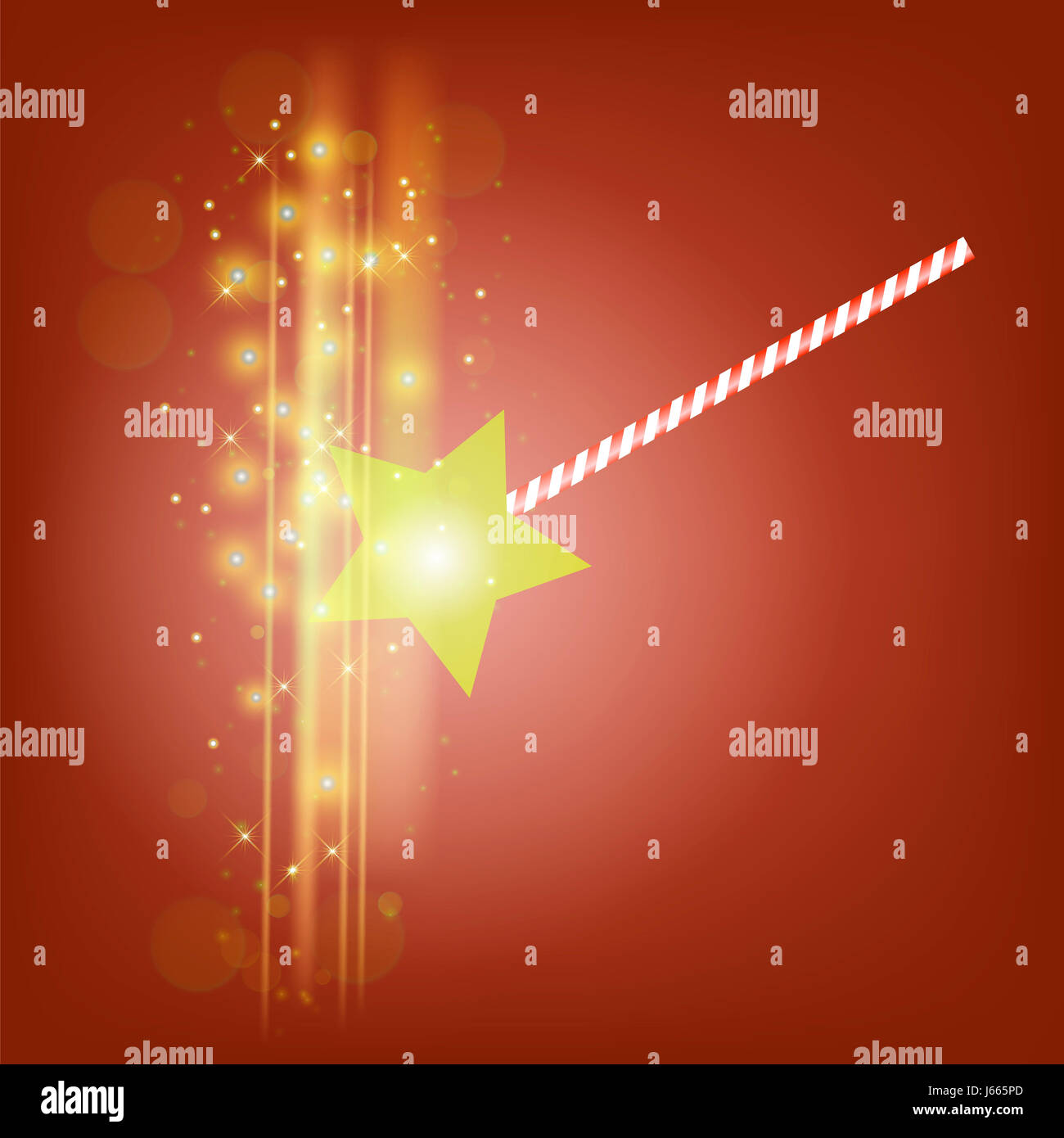 Realistic Magic Wand with Starry Lights Stock Photo - Alamy
