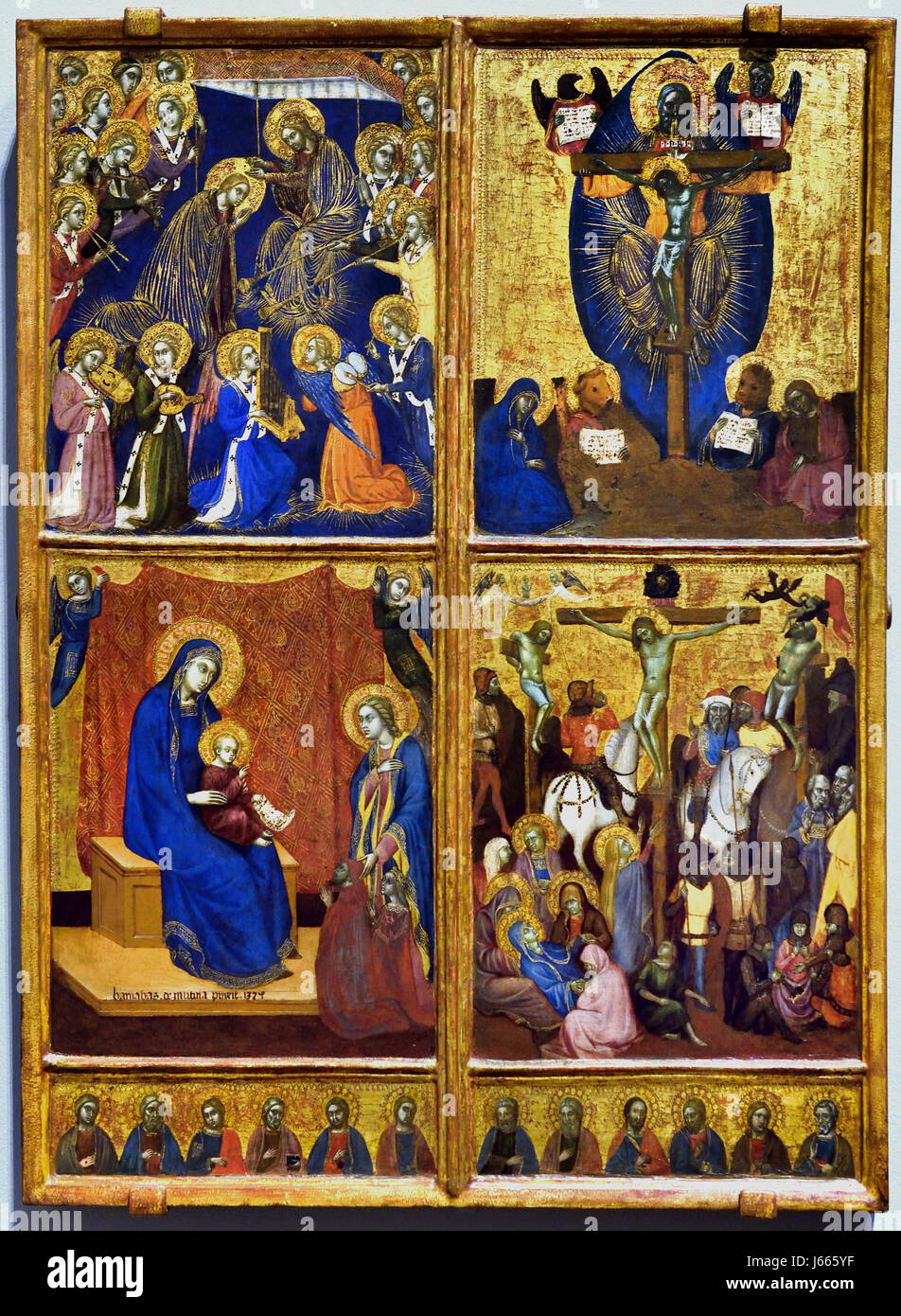Scenes of the Virgin; The Trinity; The Crucifixion 1374 Barnaba da ...
