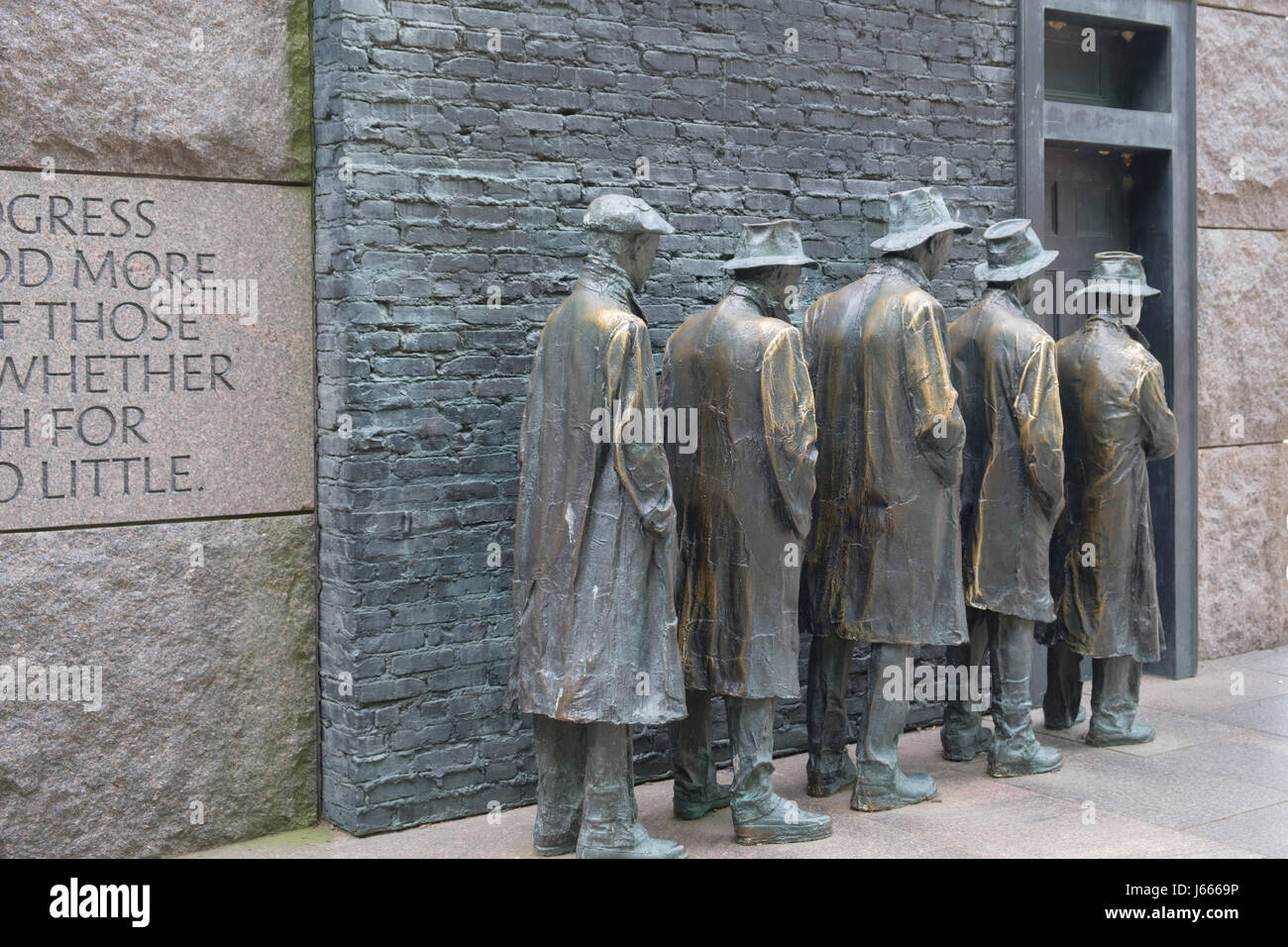 Back View of Great Depression Breadline, FDR Memorial, Washington, DC ...