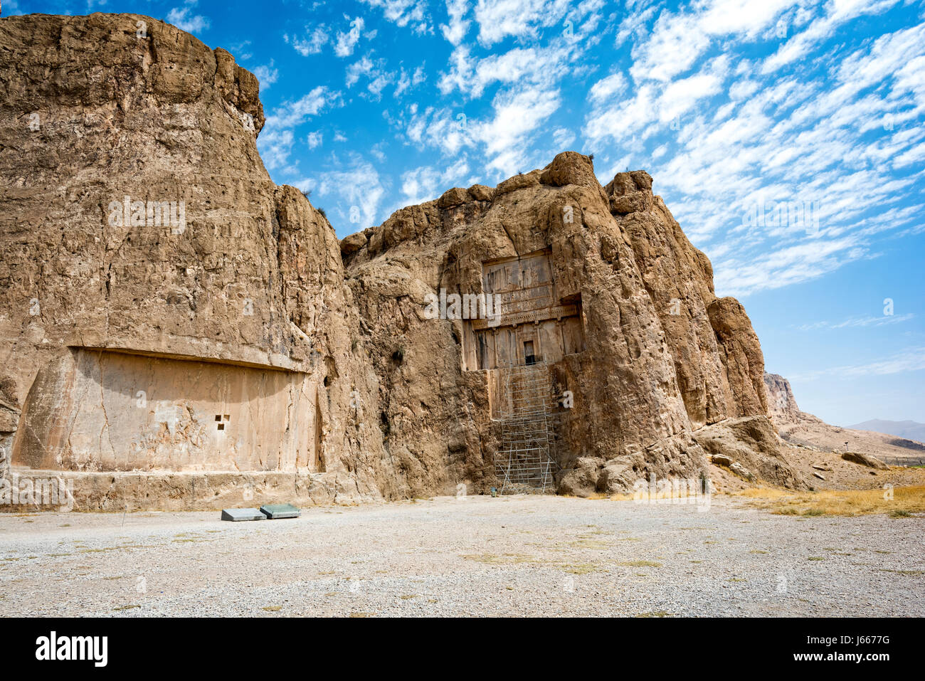 Stone tombs of the Persian Kings at Necropolis, Shiraz, Iran Stock ...