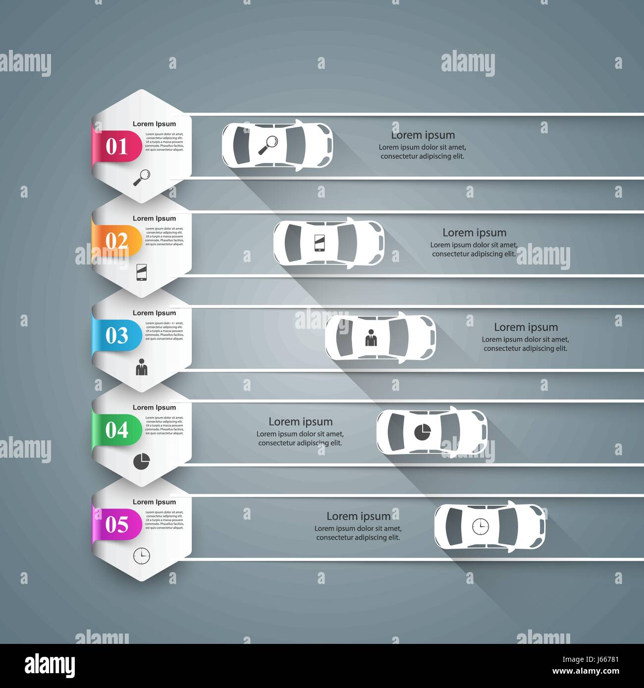 Road infographic design template and marketing icons. Car icon Stock ...