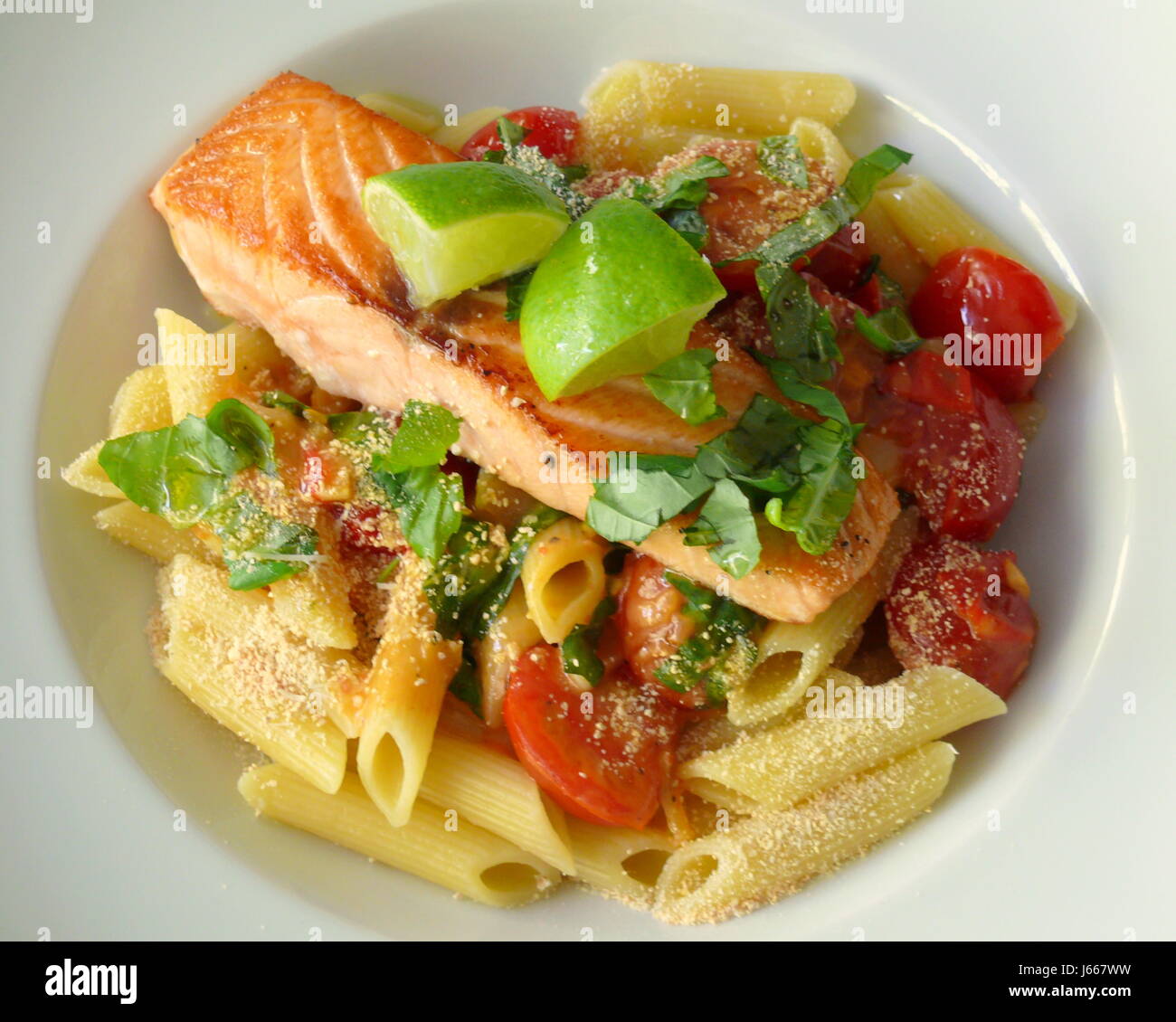 noodles basil salmon fillet fish dish coal fish plate noodles lime food ...