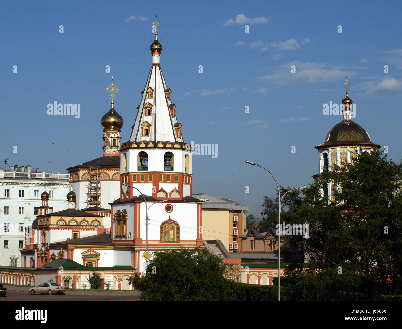 church siberia orthodox russia church city town coloured colourful ...