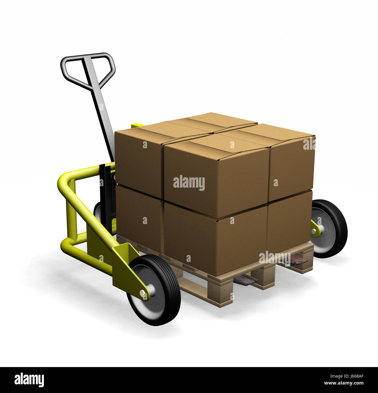 object isolated transport illustration package stack trolley cart box ...