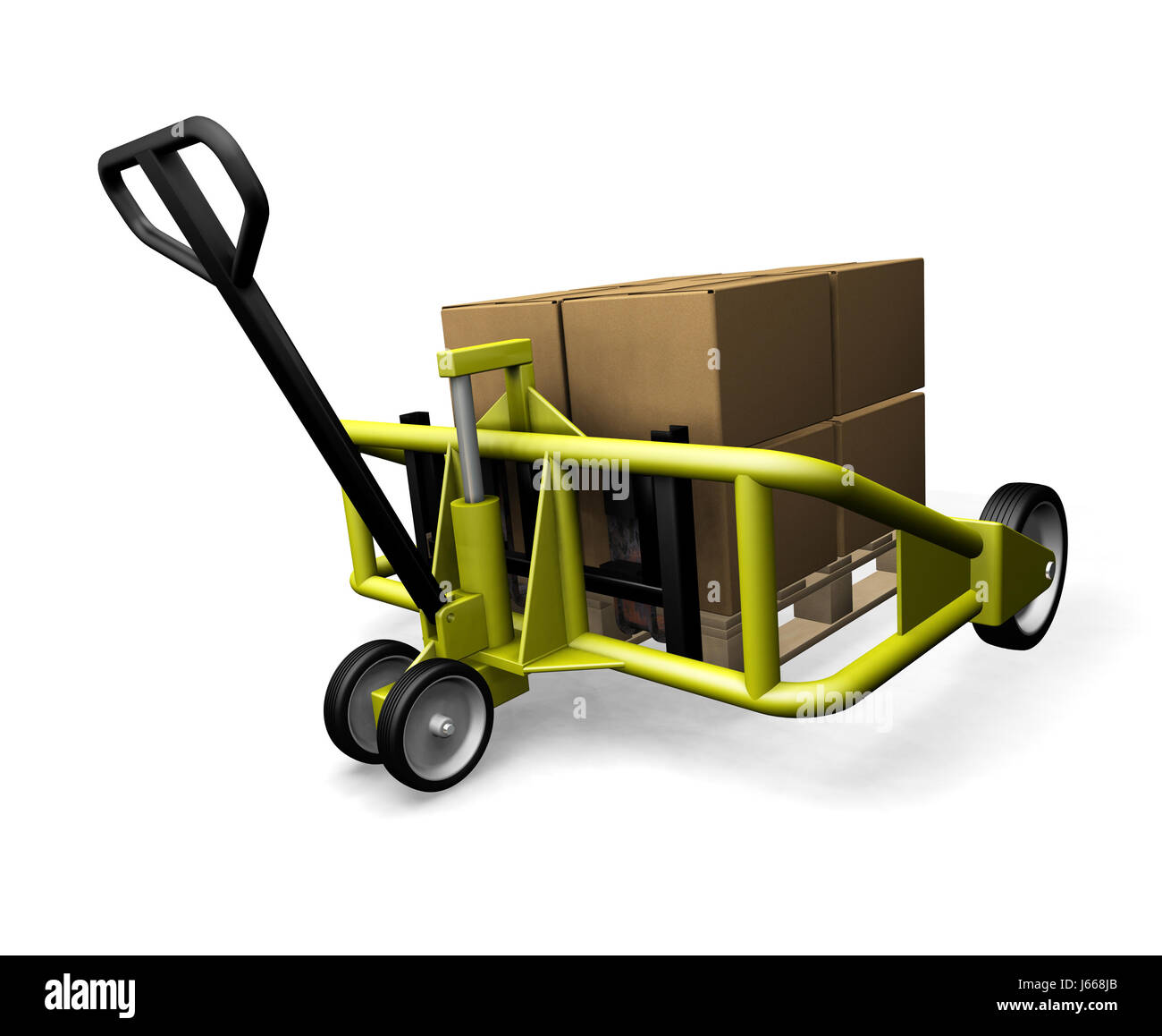 object isolated transport illustration package stack trolley cart box ...