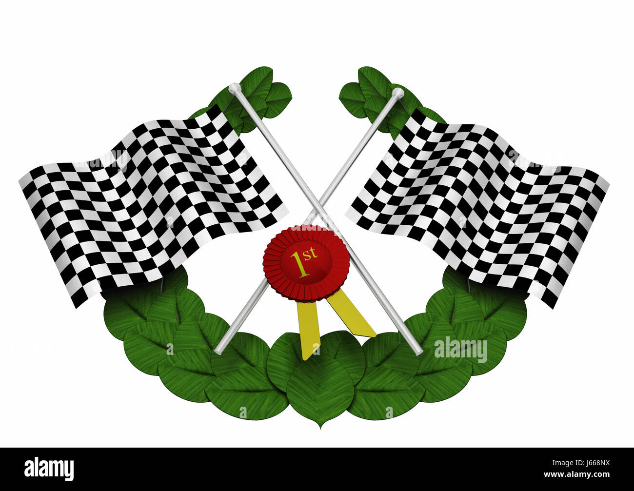 object isolated golden illustration flag winner chequered first medal ...